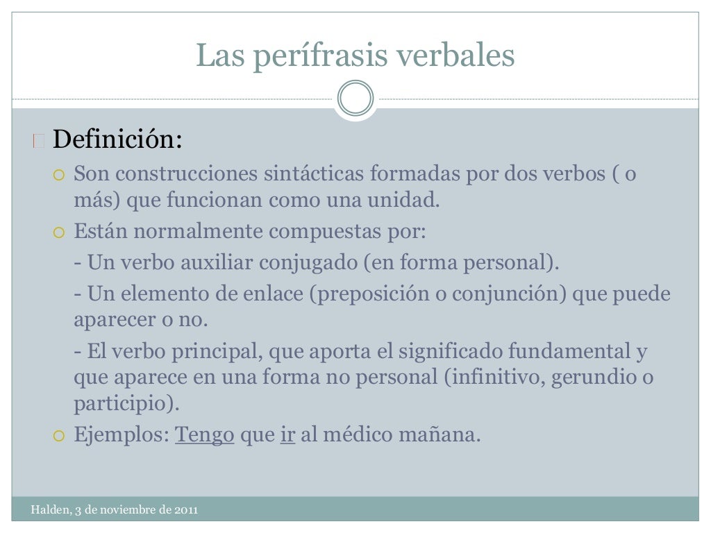 Que Es Una Perifrasis