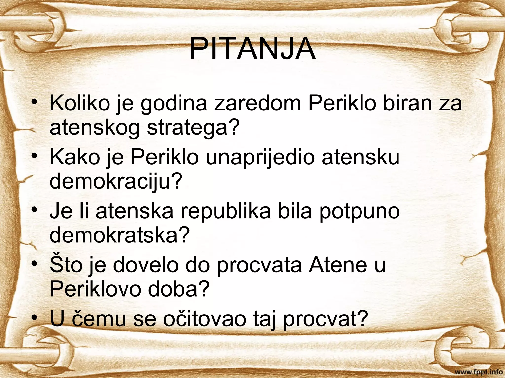 Periklovo doba i peloponeski rat | PPT