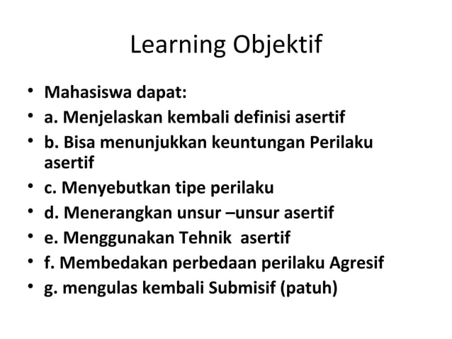 Perilaku asertif dalam manajemen | PPT