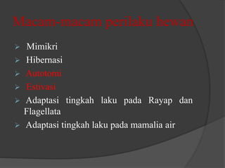 Perilaku Hewan | PPTX