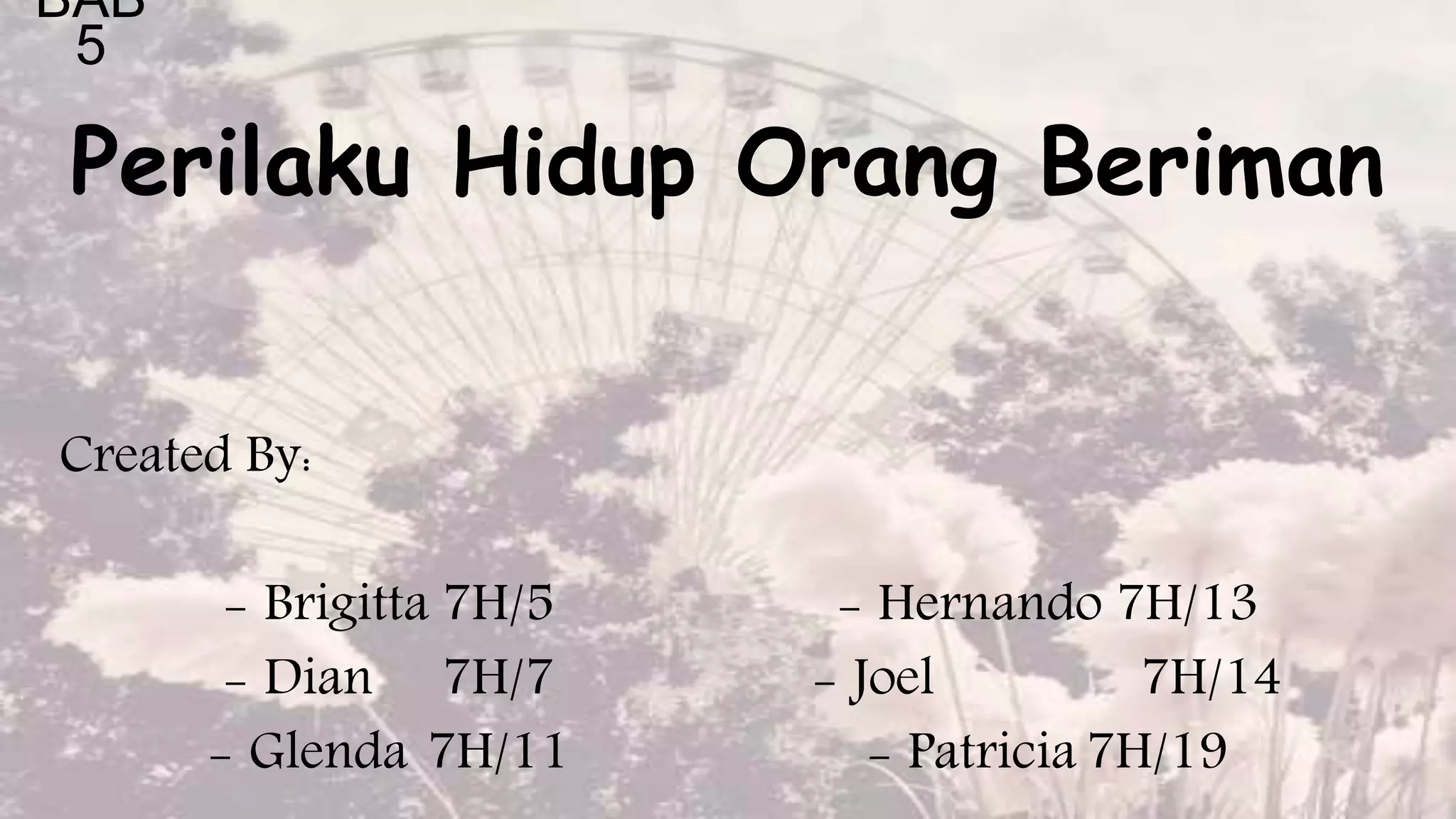 PERILAKU ORANG BERIMAN | PPT