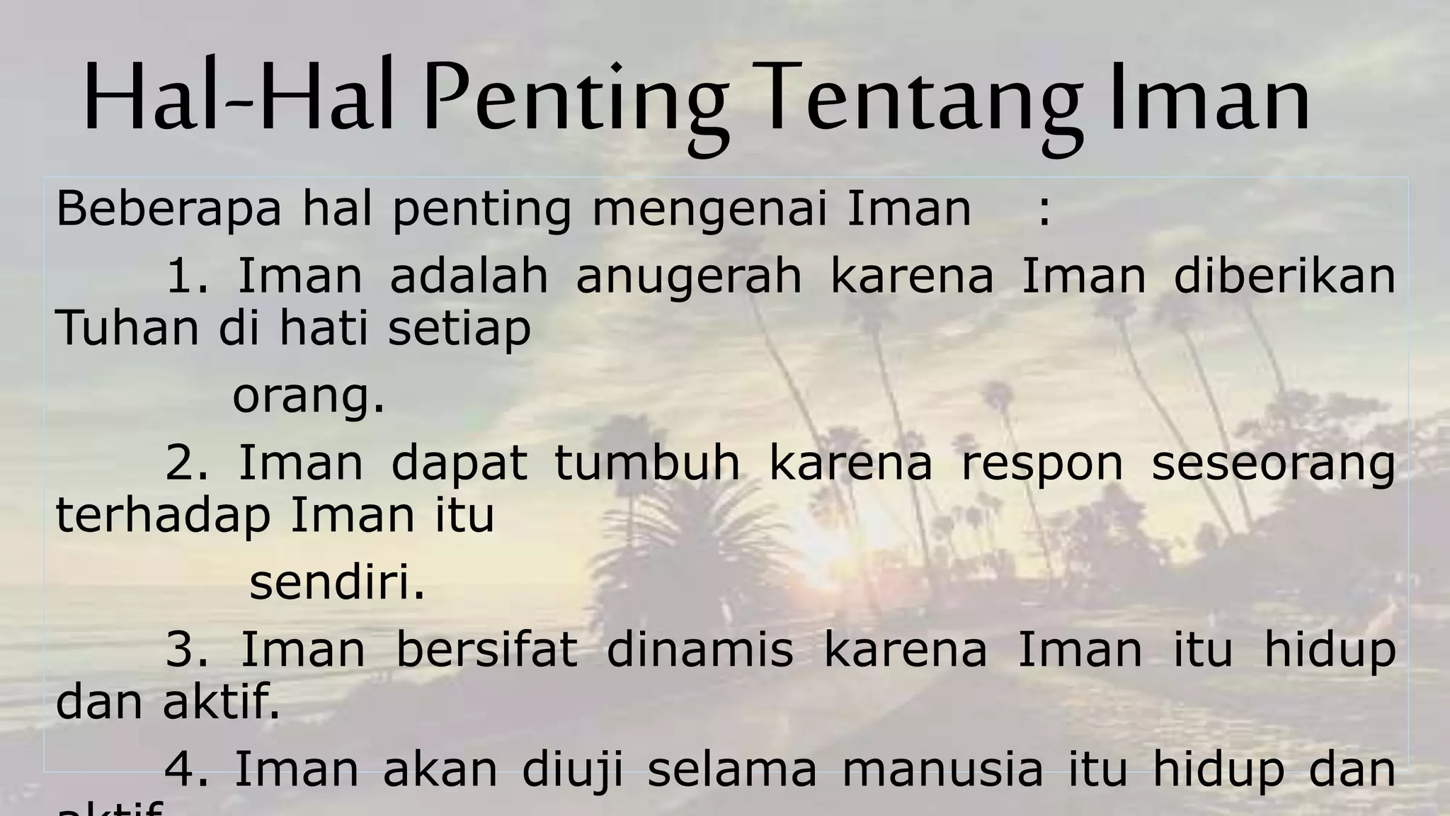 Perilaku Hidup Orang Beriman | PPTX