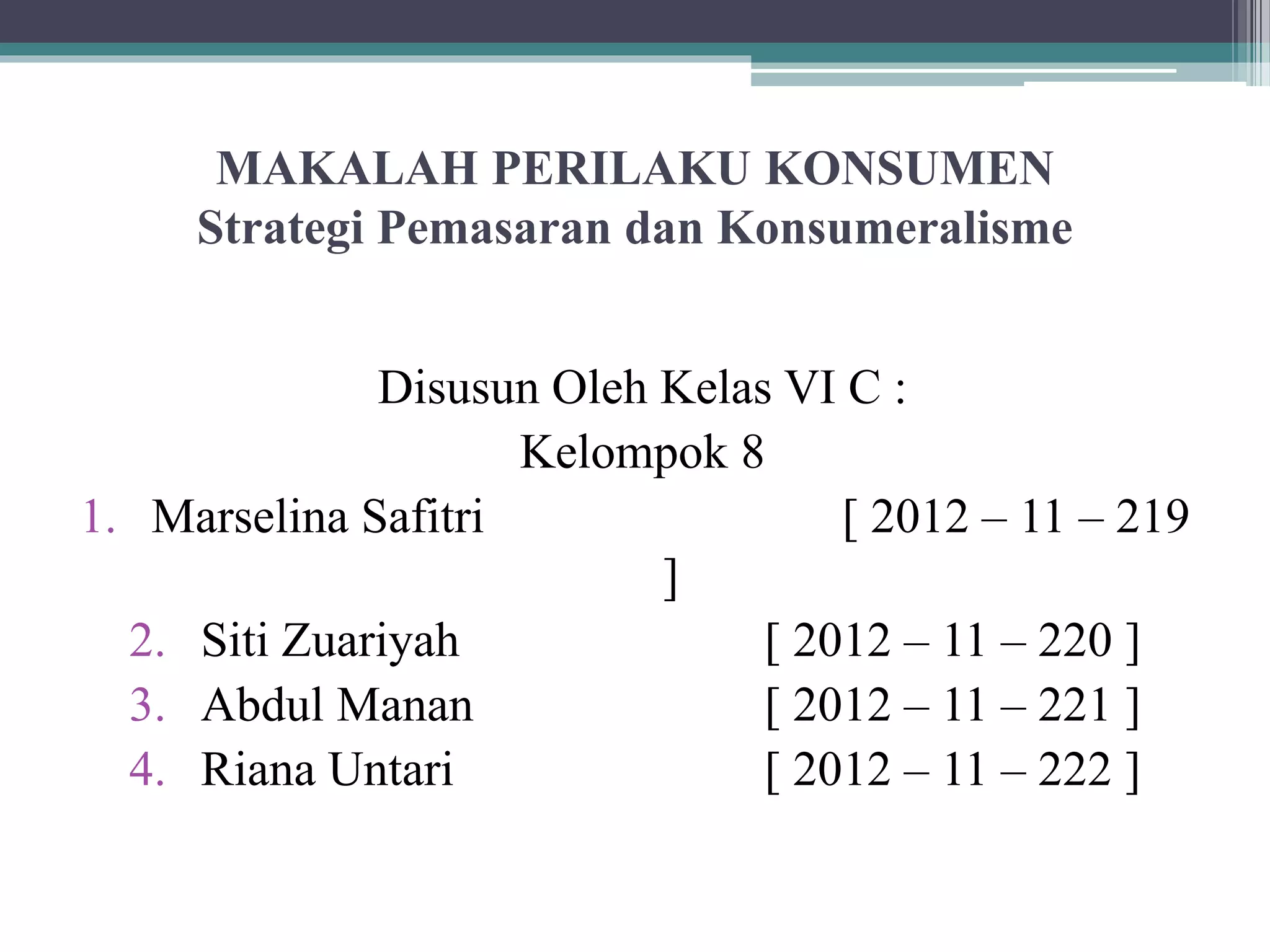Perilaku Konsumen | PPT