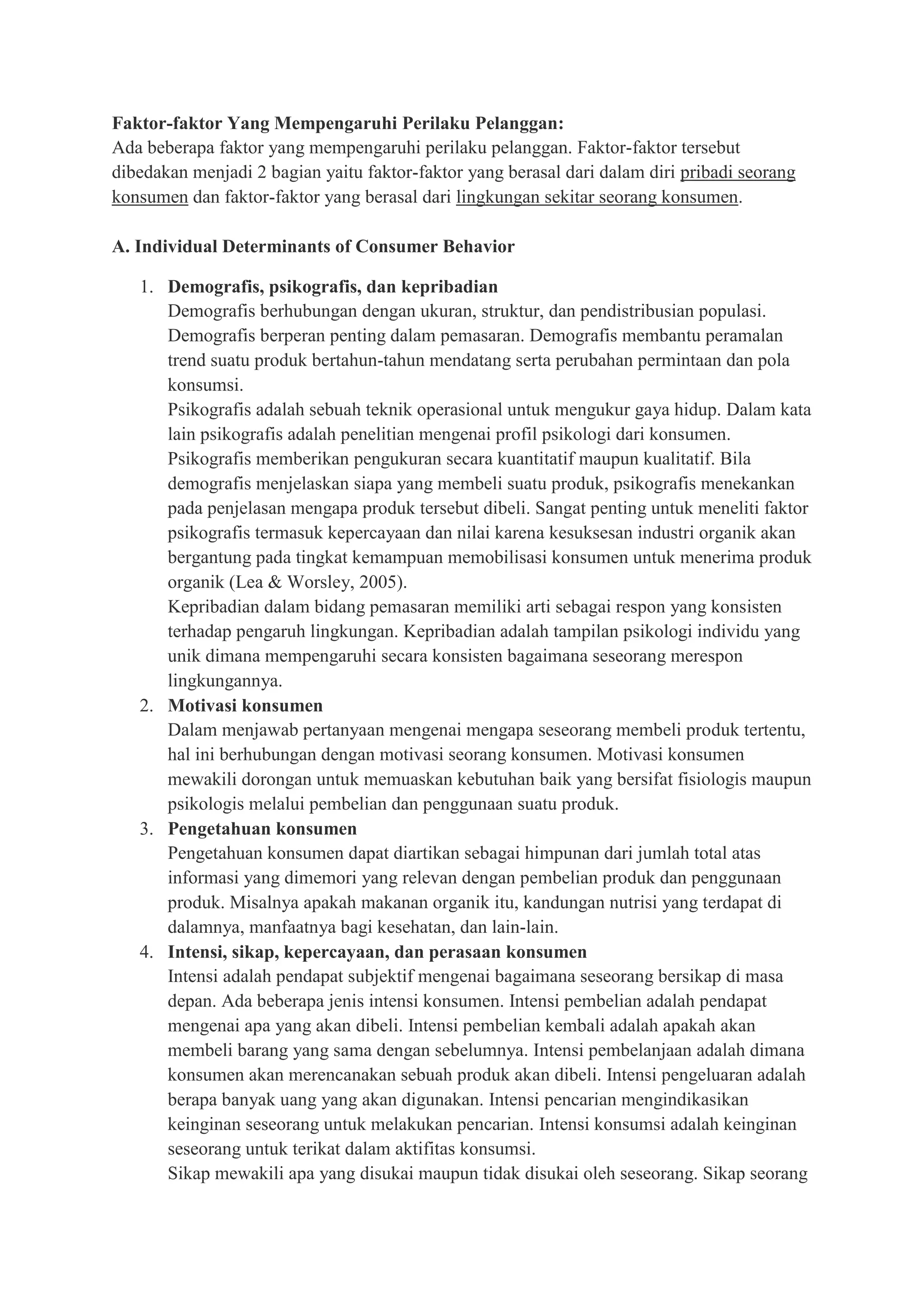 Perilaku konsumen bab 1 & bab 2 | DOCX