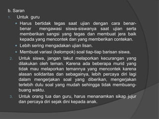Perilaku mencontek siswa dan faktor yang mempengaruhi | PPTX
