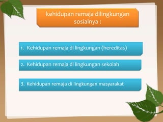 kehidupan remaja dalam kelompok sosial | PPTX