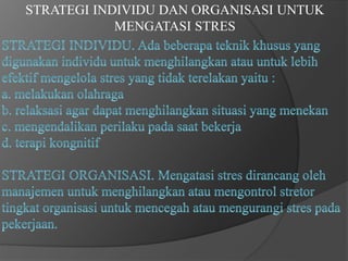 Perilaku organisasi manajemen stress | PPTX