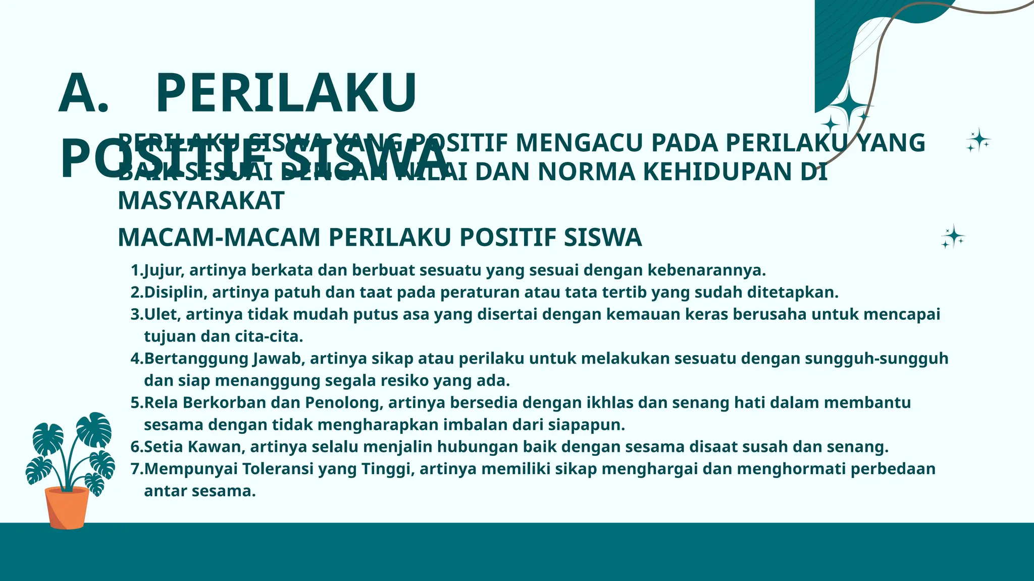 perilaku positif siswa yang sering dilakukan | PPTX