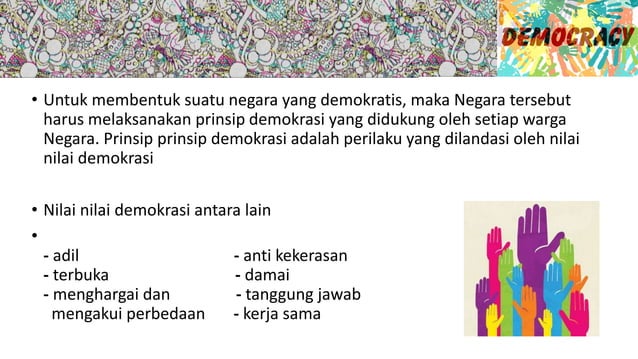 Perilaku Yang Mendukung Tegaknya Nilai Nilai Demokrasi Ppt