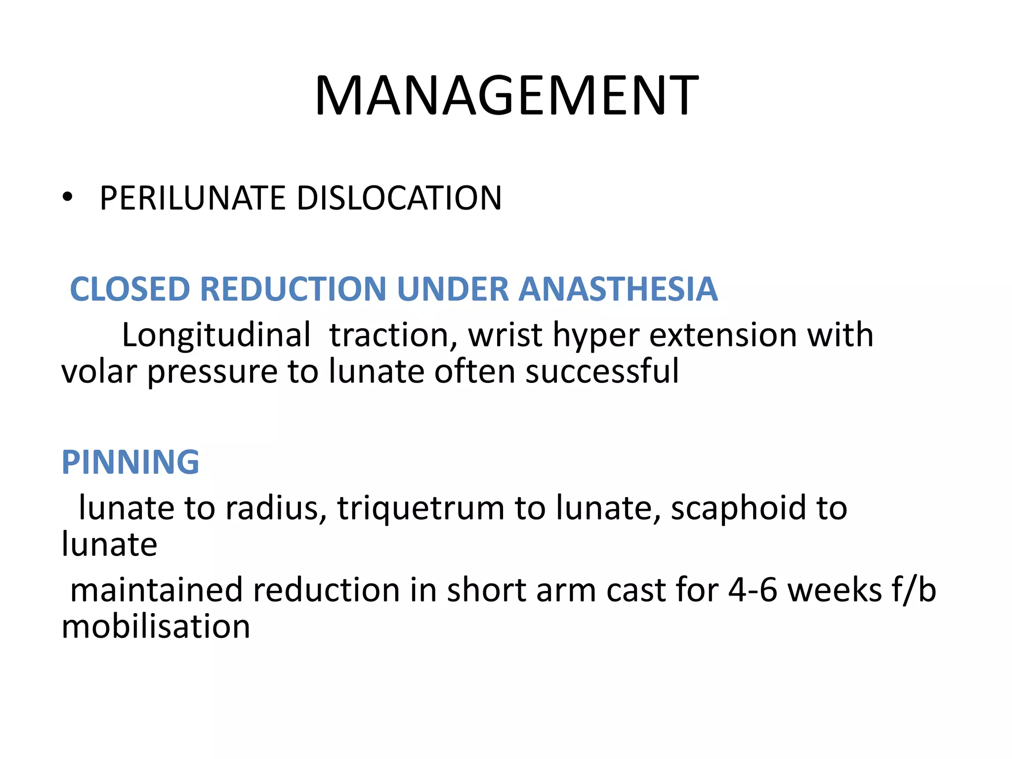 Perilunate dislocation, carpal injuries | PPTX
