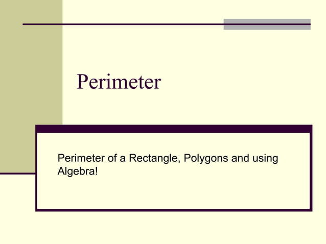 Perimeter | PPT | Physics | Science