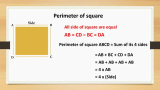 MATH - Perimeter (CLASS V - IGCSE BOARD) | PPTX
