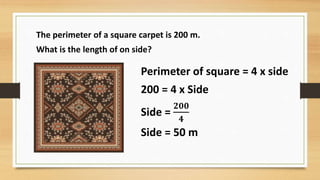 MATH - Perimeter (CLASS V - IGCSE BOARD) | PPTX