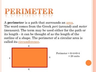 Perimeter and area | PPTX