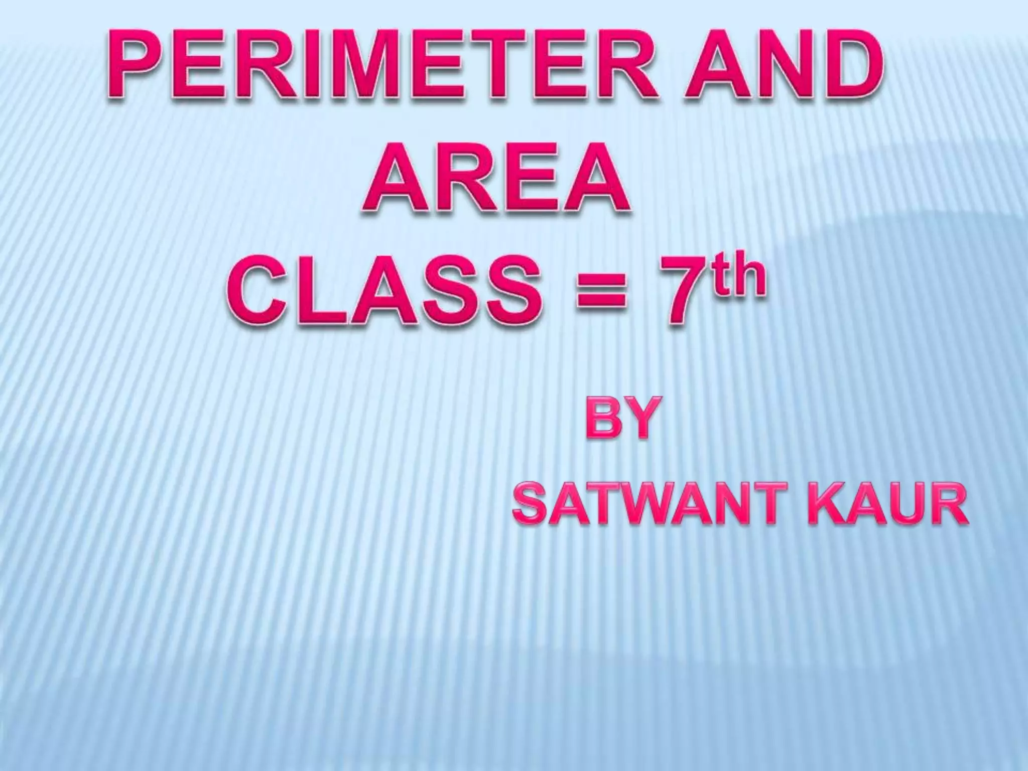 Perimeter and area 1 | PPTX