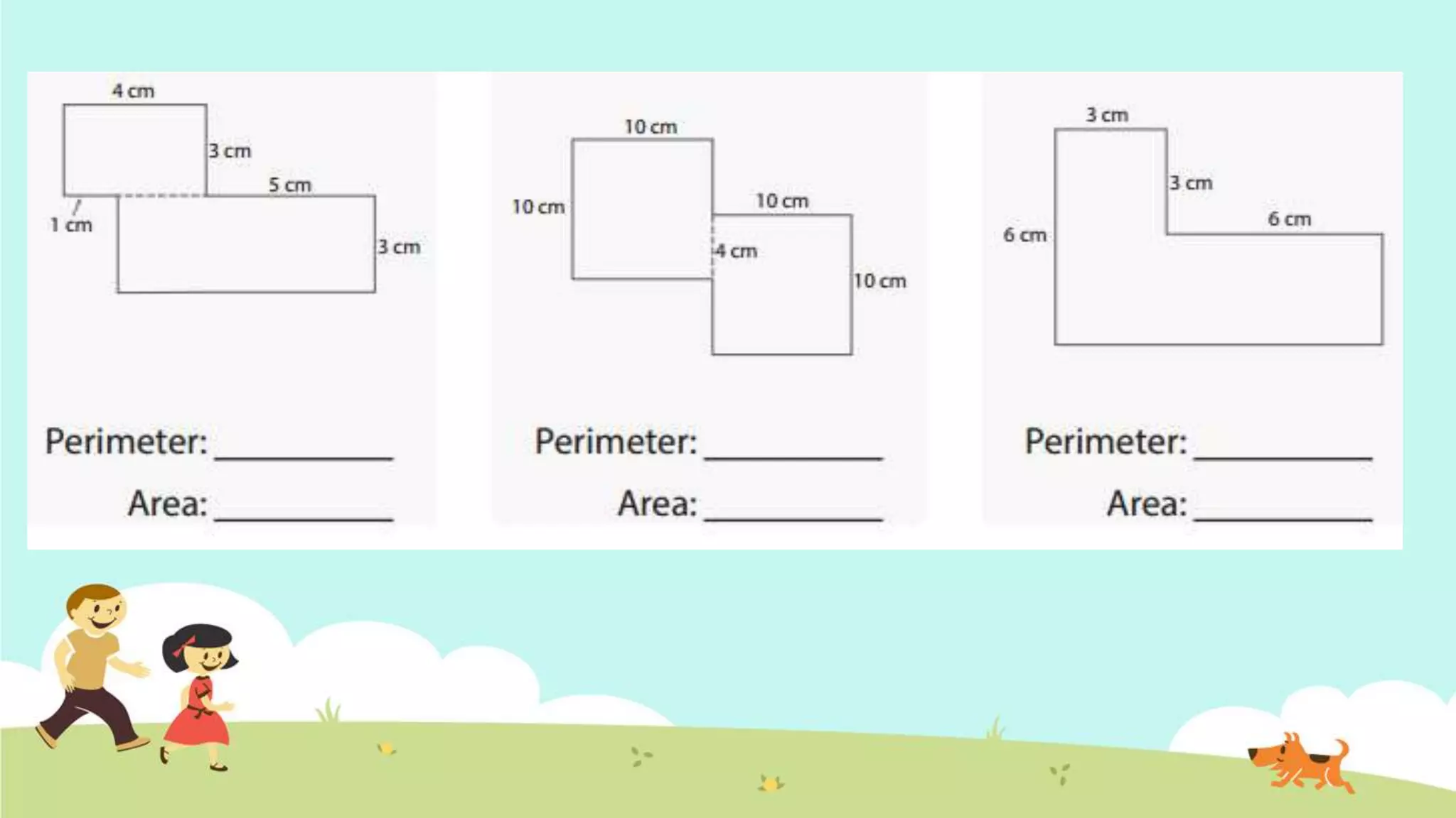 Perimeter and area ppt exercises to practice in class | PPTX