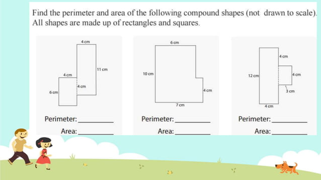 Perimeter and area ppt exercises to practice in class | PPTX | Physics ...