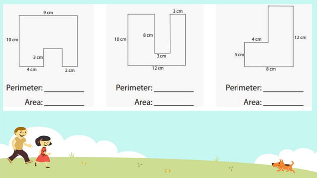 Perimeter and area ppt exercises to practice in class | PPTX | Physics ...