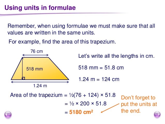 Perimeter, area and volume