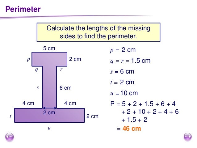 Perimeter, area and volume