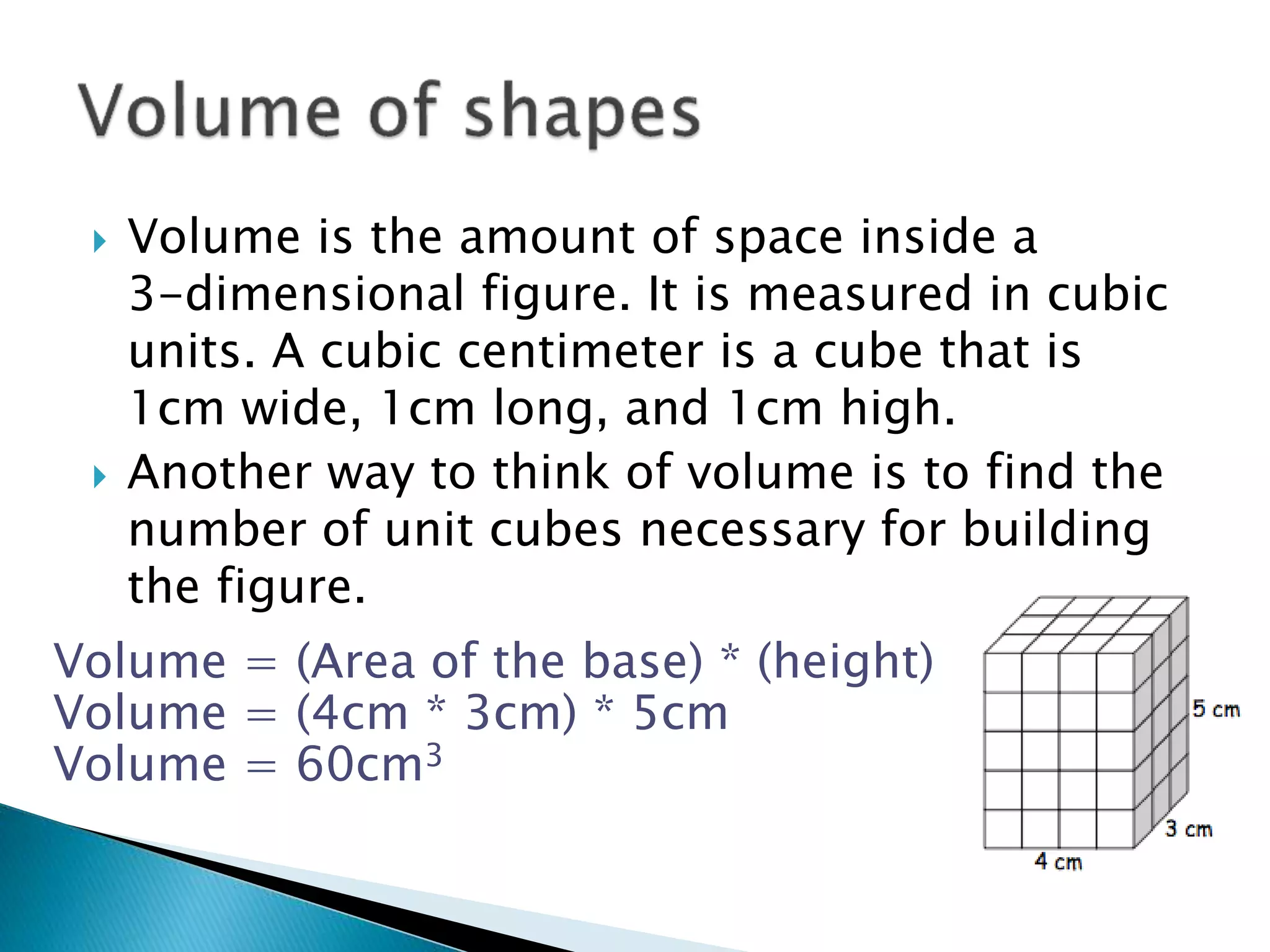 Perimeter, area and volume - Definitions and Formulas | PPTX