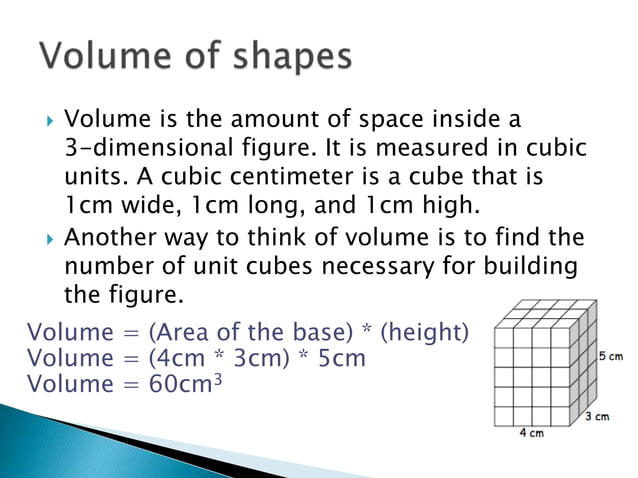Perimeter, area and volume - Definitions and Formulas | PPTX | Physics ...