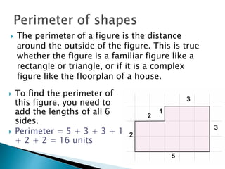 Perimeter, area and volume - Definitions and Formulas | PPT