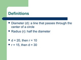 Perimeter area circumference | PPT