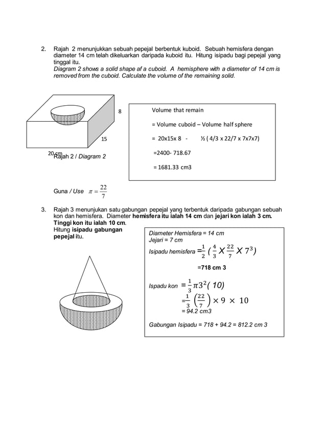 Isipadu 3D Solid Geometri math modern | DOCX