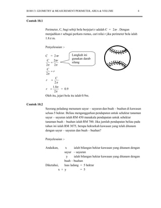 Perimeter area volume | PDF
