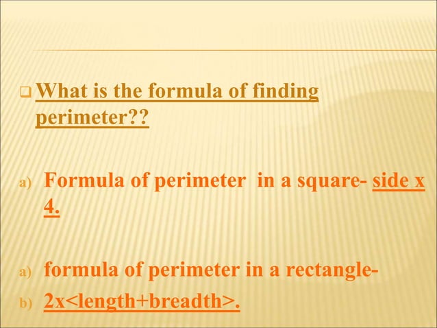 Perimeter (boundary) and area class v | PPT