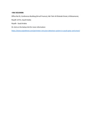 Perimeter Intrusion Detection System for Data Centers in KSA | PDF