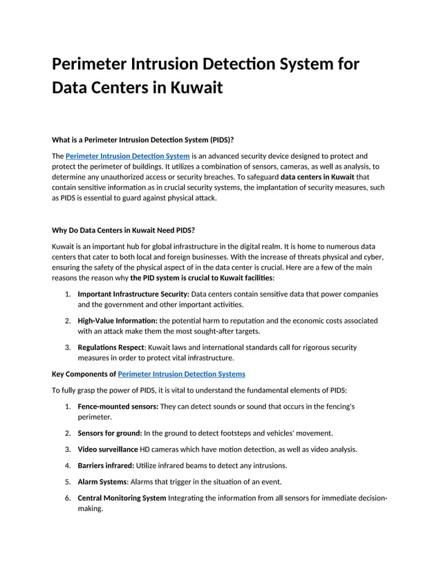 Perimeter Intrusion Detection System for Data Centers in Kuwait.docx
