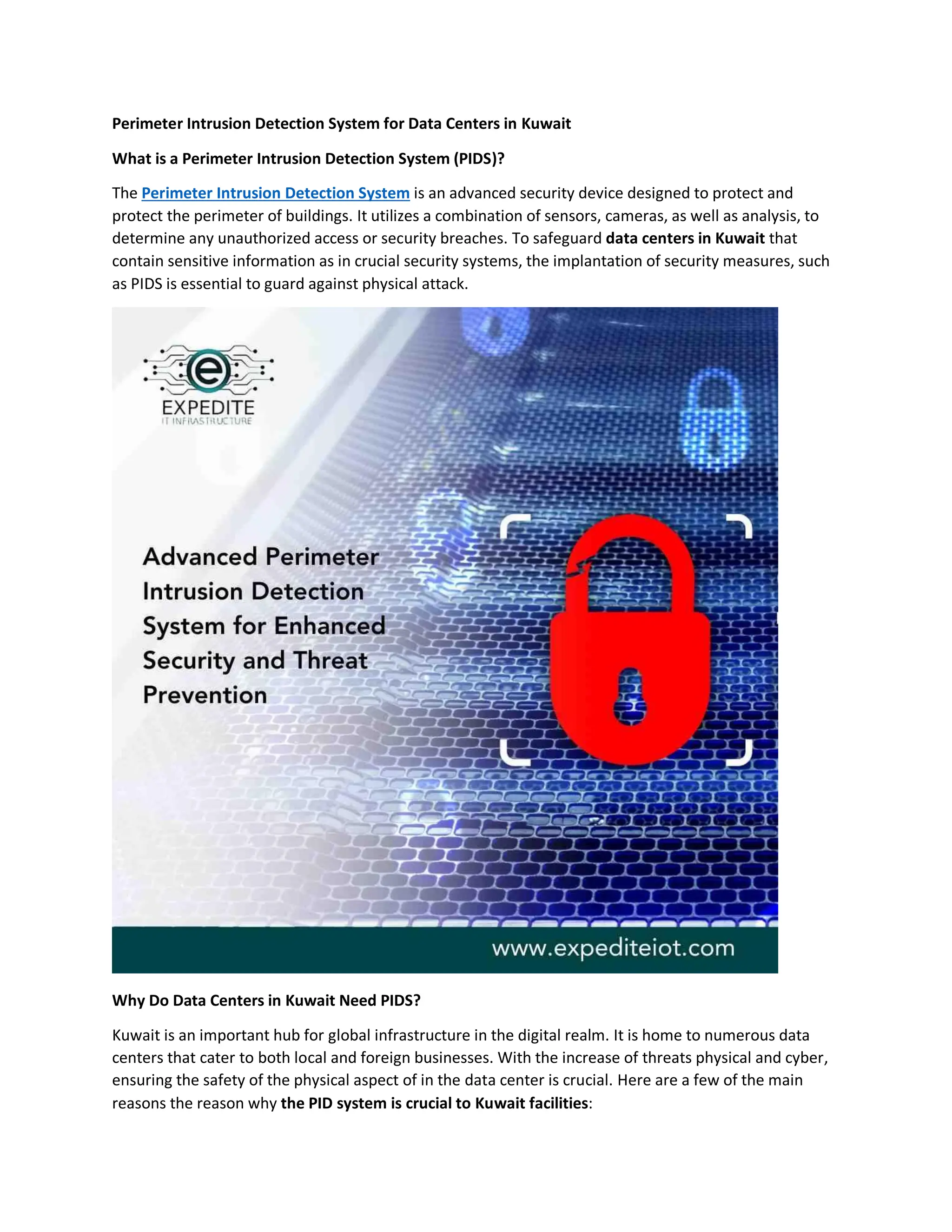 Perimeter Intrusion Detection System for Data Centers in Kuwait | PDF