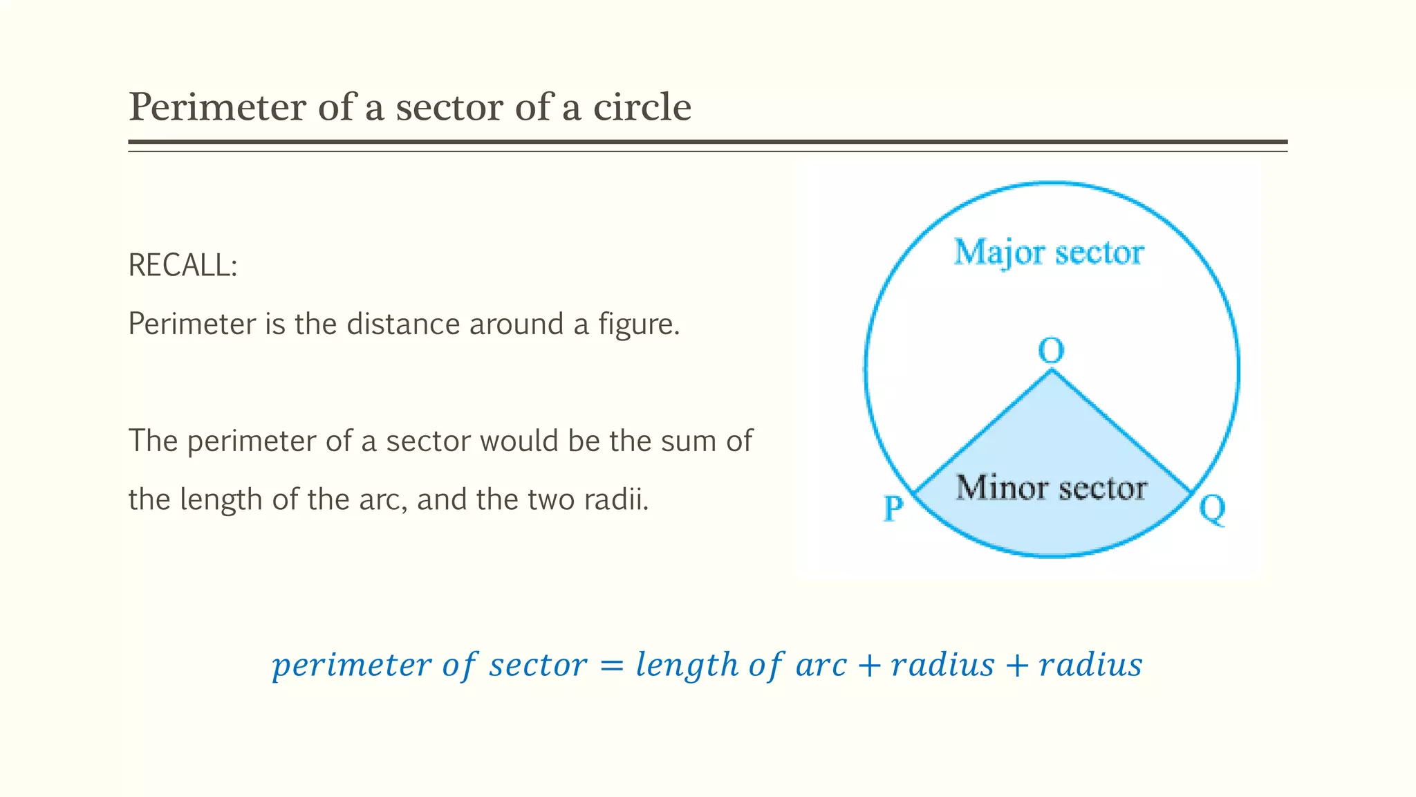 Perimeter of a sector | PPTX