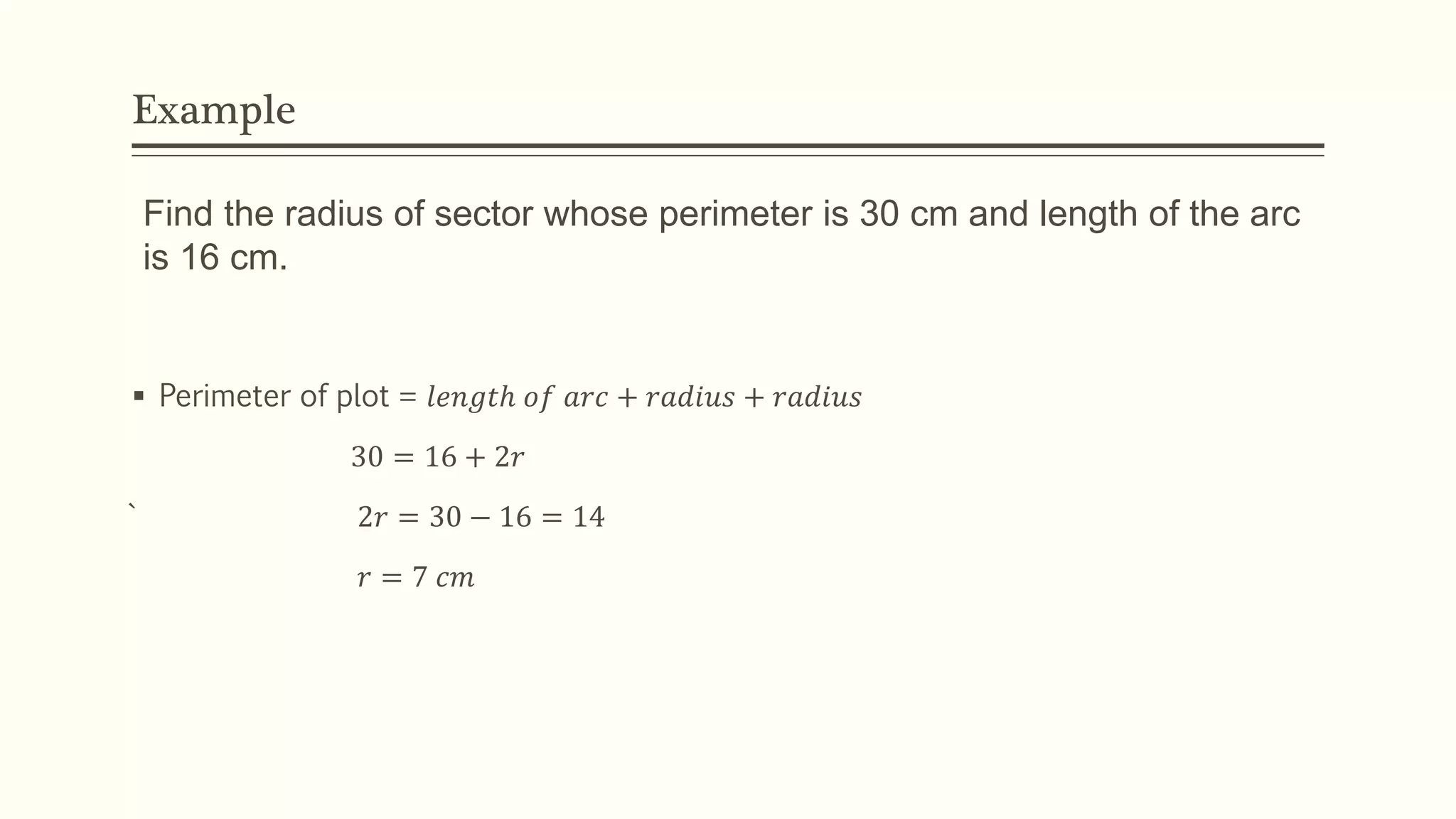 Perimeter of a sector | PPTX