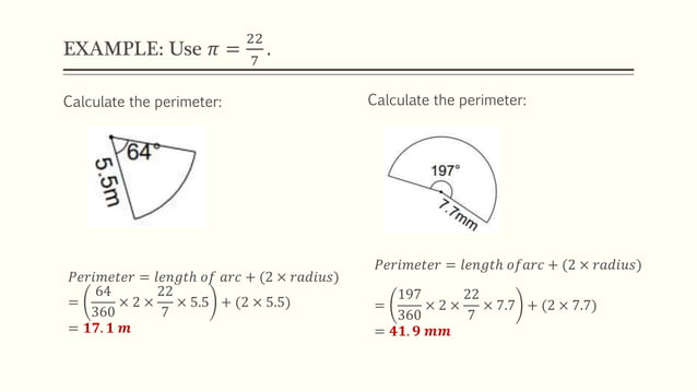 Perimeter of a sector | PPTX