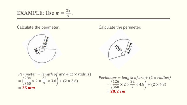 Perimeter of a sector | PPTX