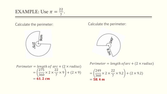 Perimeter of a sector | PPTX