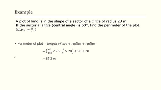 Perimeter of a sector | PPTX