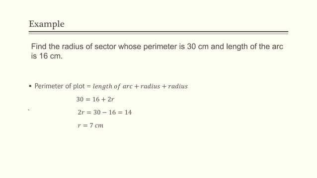 Perimeter of a sector | PPTX