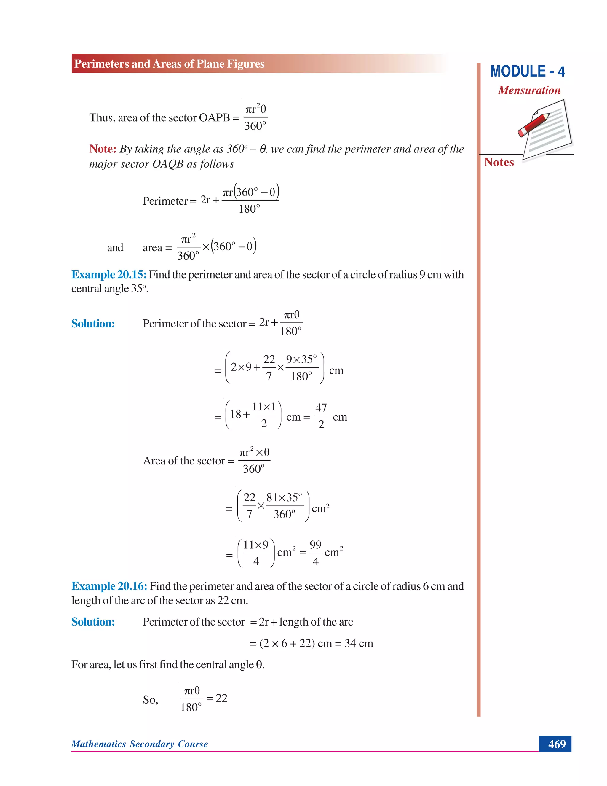 PERIMETERS AND AREAS OF PLANE FIGURES - MENSURATION | PDF | Geography ...