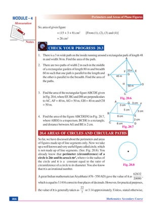 PERIMETERS AND AREAS OF PLANE FIGURES - MENSURATION | PDF
