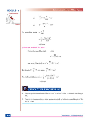 PERIMETERS AND AREAS OF PLANE FIGURES - MENSURATION | PDF | Geography ...