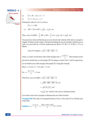 PERIMETERS AND AREAS OF PLANE FIGURES - MENSURATION | PDF | Geography ...