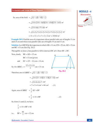 PERIMETERS AND AREAS OF PLANE FIGURES - MENSURATION | PDF | Geography ...