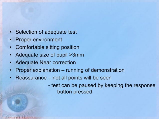 Visual Field Examination | PPTX | Eye and Vision Conditions | Diseases ...