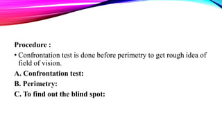 Perimetry & Effects of lesions at different levels of VISUAL PATHWAY ...