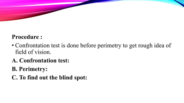 Perimetry & Effects of lesions at different levels of VISUAL PATHWAY ...