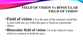 Perimetry & Effects of lesions at different levels of VISUAL PATHWAY ...